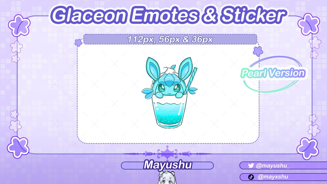 Glaceon Emotes & Sticker Pack for Twitch, Discord, Youtube Cute ...