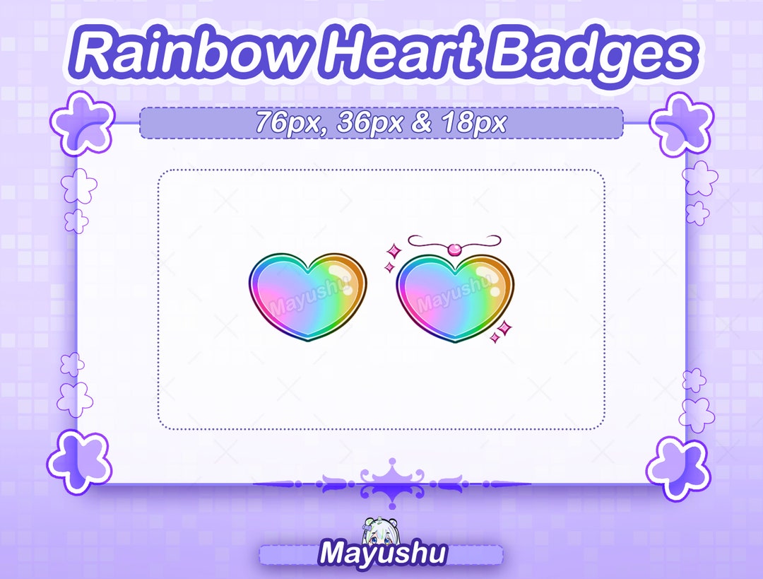 Rainbow Galaxy Heart Sub Badges for Twitch | Bit Badges | Discord ...