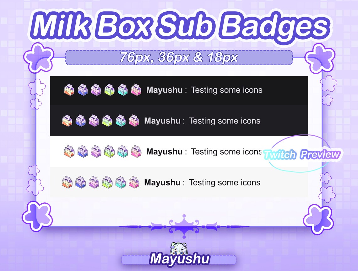 Colorful Milk Box Sub-badges for Twitch, Discord, Youtube | Vtuber ...