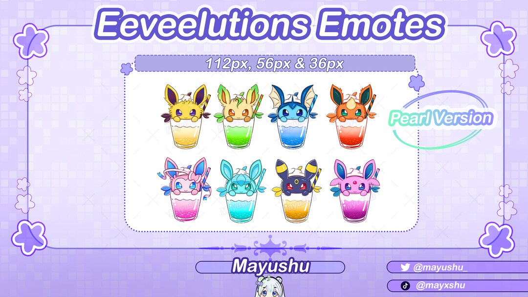 Eeveelutions Drink Emotes for Vtubers Twitch Streamers Cute Pokemon ...