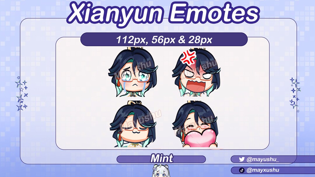 Xianyun Genshin Impact Emotes Pack for Twitch/discord/youtube Cute ...