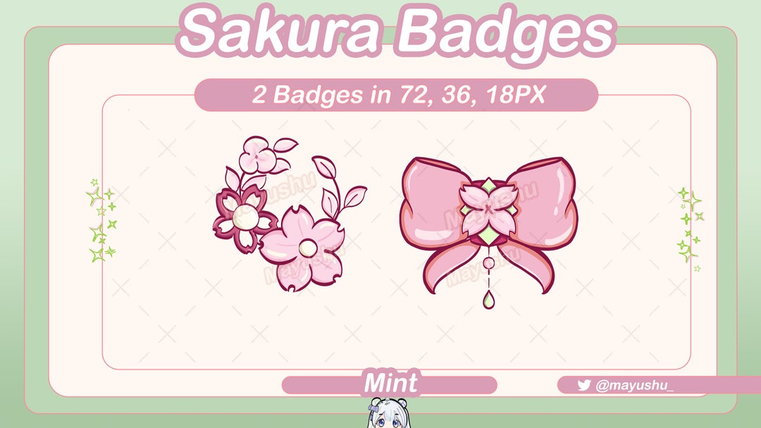 Sakura Cherry Japanese Sub Badges for Twitch/youtube /discord | Bit ...