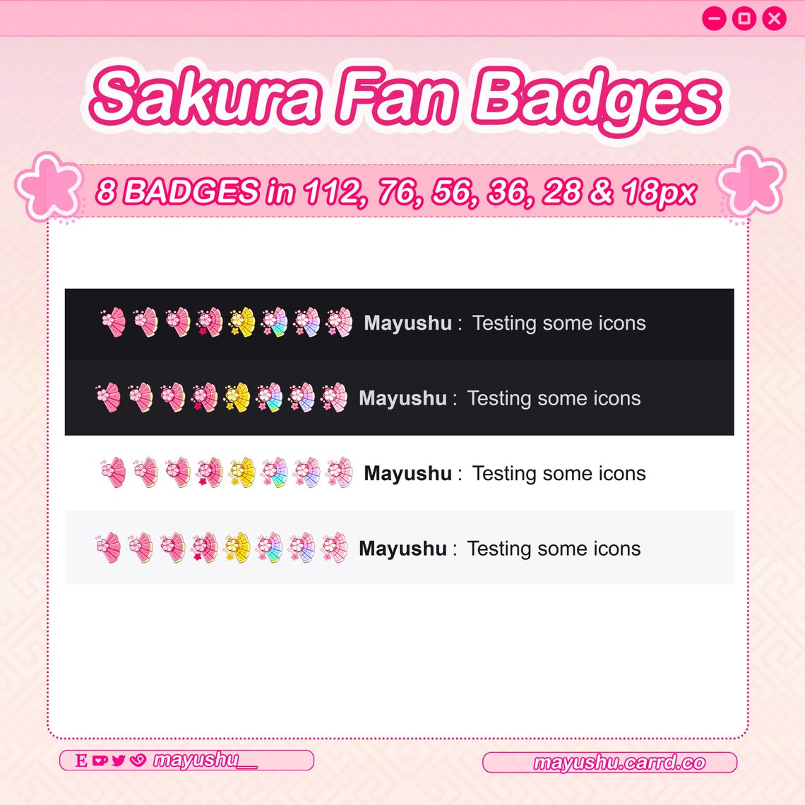 Sakura Blossom Japanese Fan Bit Badges for Twitch/youtube/discord | Bit ...