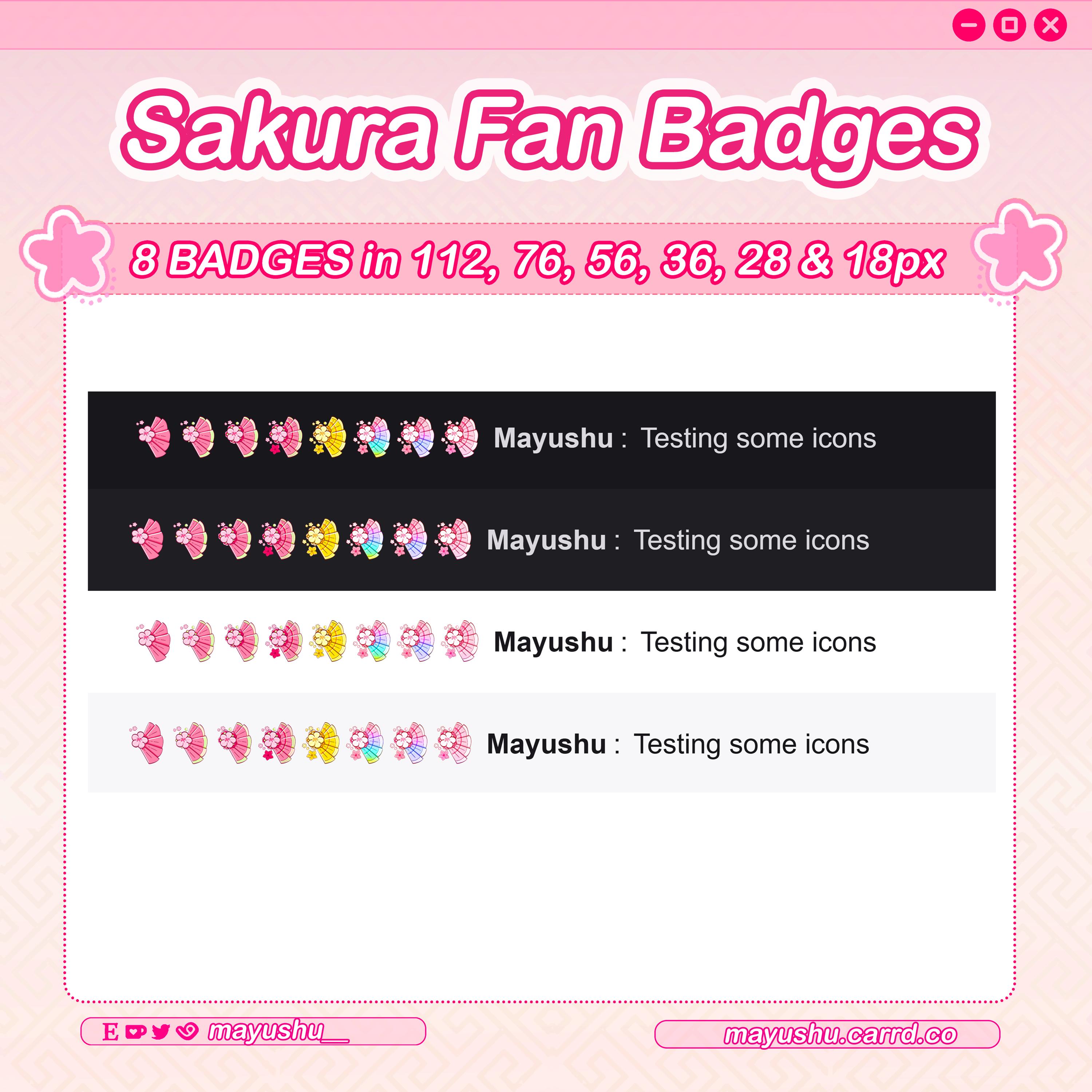 Sakura Blossom Japanese Fan Bit Badges for Twitch/youtube/discord | Bit ...