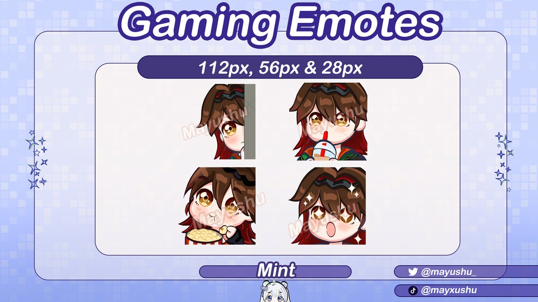 Genshin Impact Gaming Emote Set for Twitch/discord/youtube Twitch Emote ...