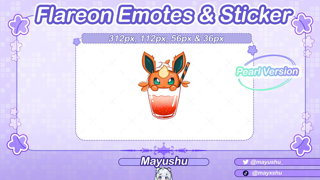 Flareon Emotes & Sticker Pack for Twitch, Discord, Youtube Cute Pokemon ...