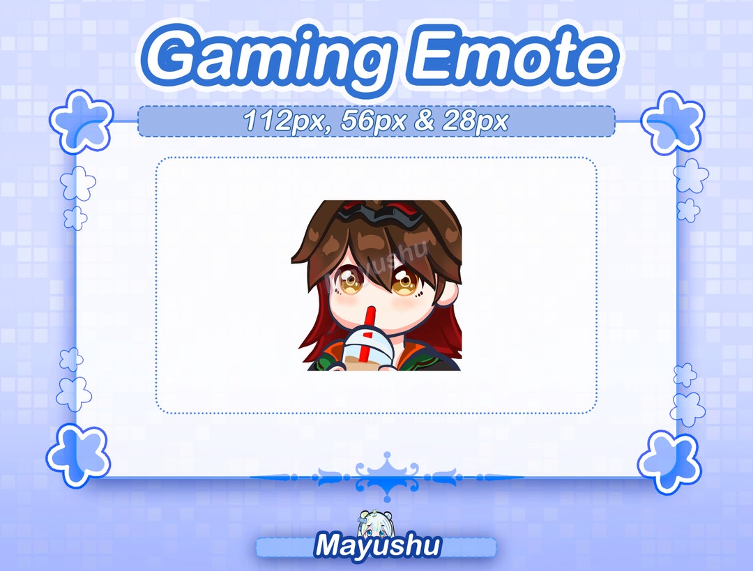 Gaming Sip Genshin Impact Emote for Discord, Twitch | Cute Discord ...