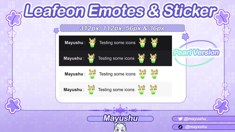 Leafeon Emote & Sticker for Vtubers Twitch Streamers Cute Pokemon ...