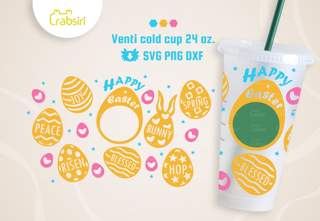 Happy Easter Venti Cold Cup 24oz SVG. - Etsy