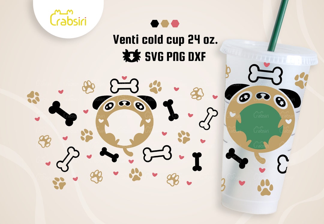 Cute Dog Venti Cold Cup 24oz SVG. - Etsy