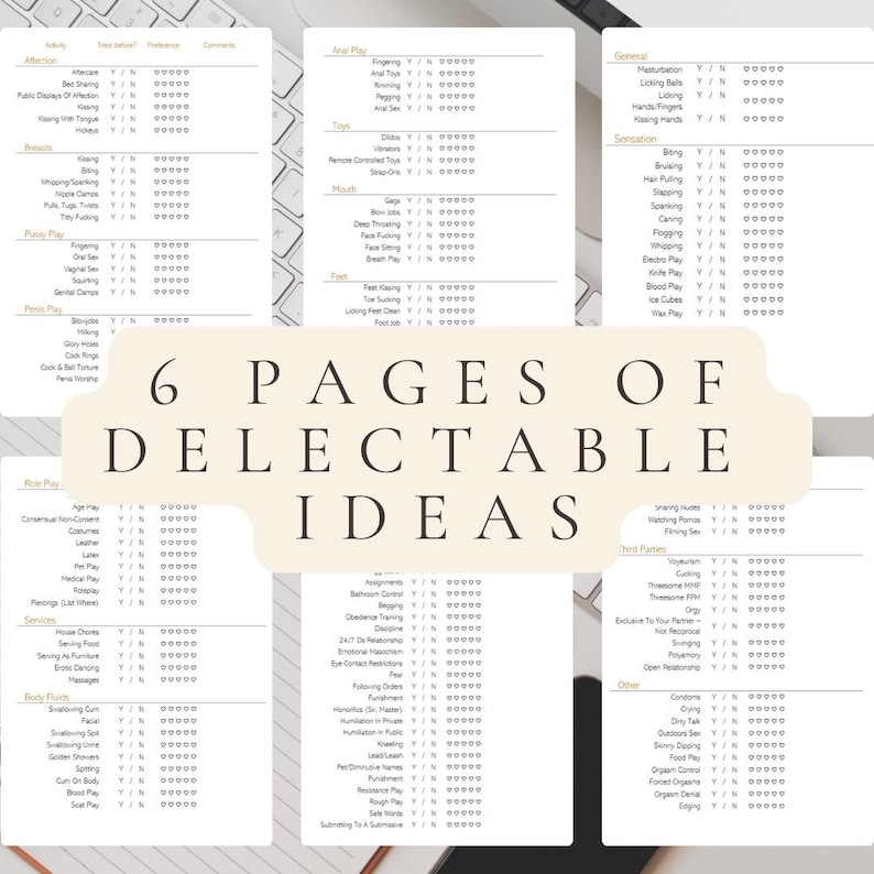 Printable Kink Negotiation Checklist - Etsy