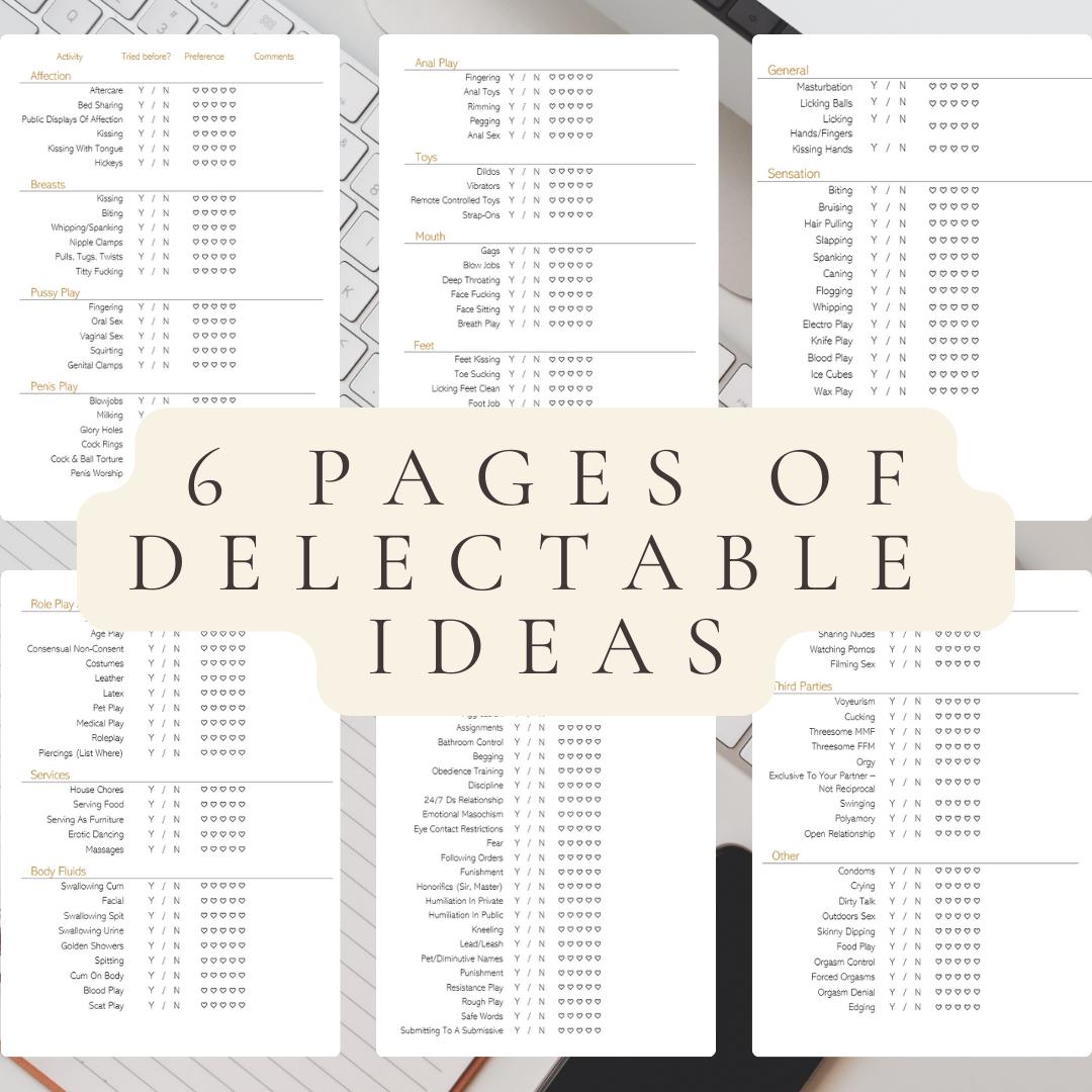 Printable Kink Negotiation Checklist - Etsy