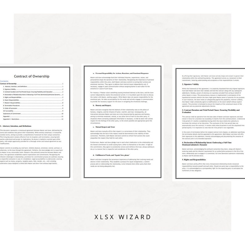 CONTRACT OF OWNERSHIP - Deluxe Edition - Etsy