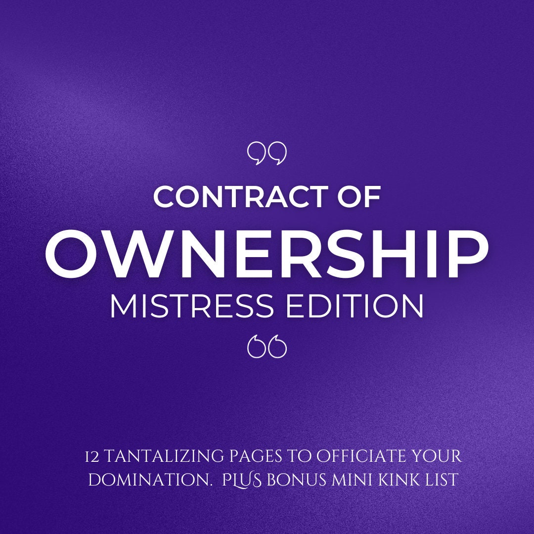 CONTRACT OF OWNERSHIP Mistress Edition - Etsy