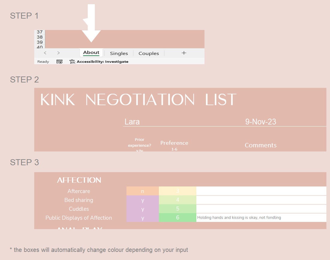 BDSM CHECKLIST - Use Our Interactive List Compare and Discover Your Desires, Perfect for Long ...