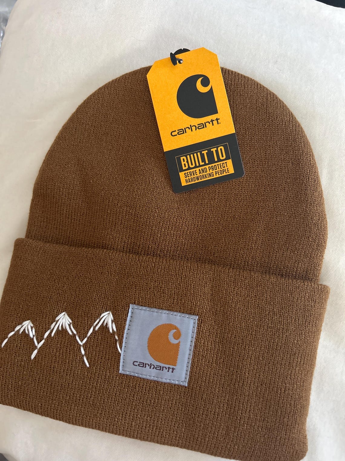 Hand Embroidered Carhartt Beanie - Etsy