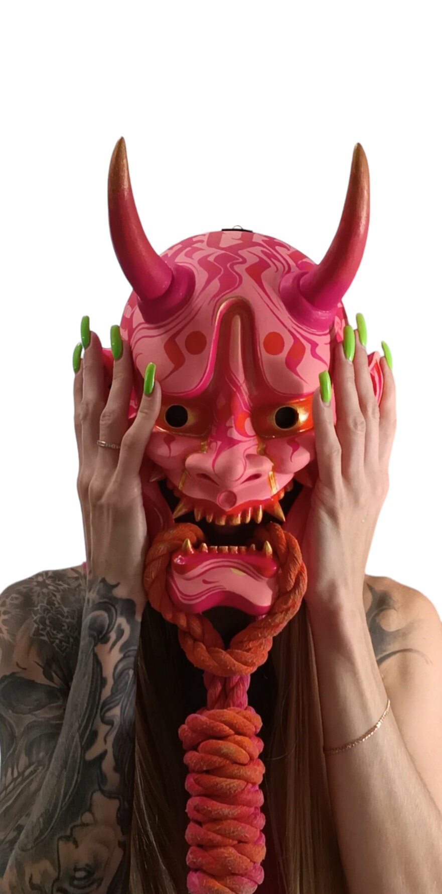 Japanese Hannya Mask Handmade Oni Mask Demon Mask Theater Noh Samurai ...