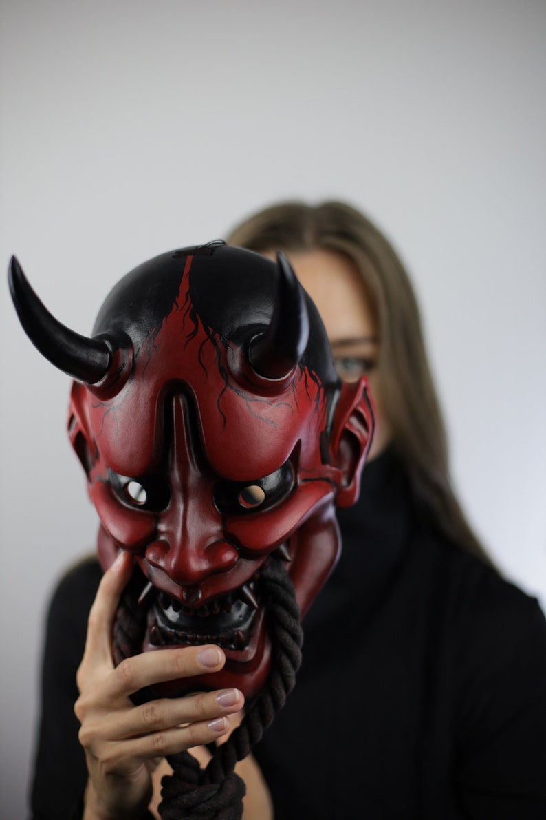 HANNYA MASK Japanese Mask Oni Demon Mask Samurai Ninja Mask Theater ...