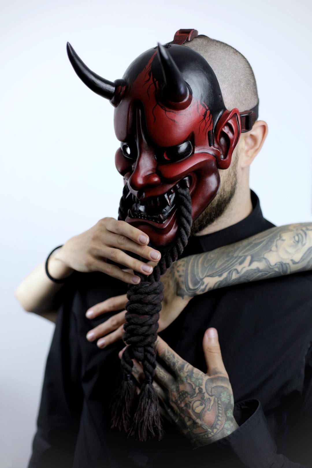 Japanese Hannya Mask Handmade Oni Mask Demon Mask Theater Noh Samurai ...