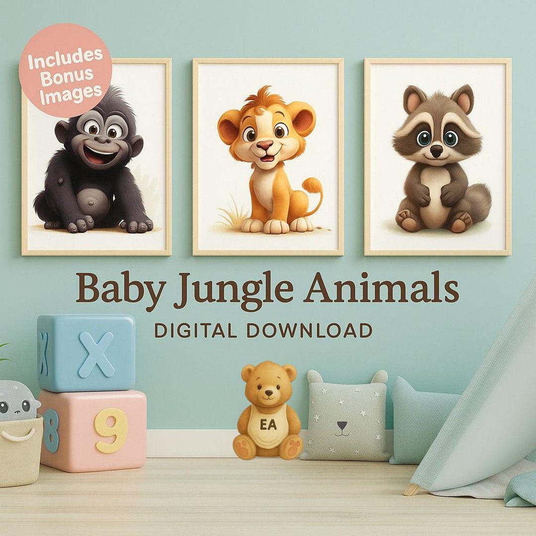 Printable Forest Friends – Set of 3 Baby Animal Posters | Nursery Decor ...