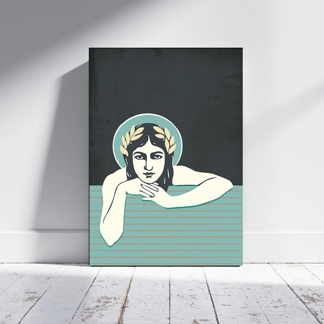 Observer, Art Nouveau Graphic, Printable Wall Art, Living Room ...
