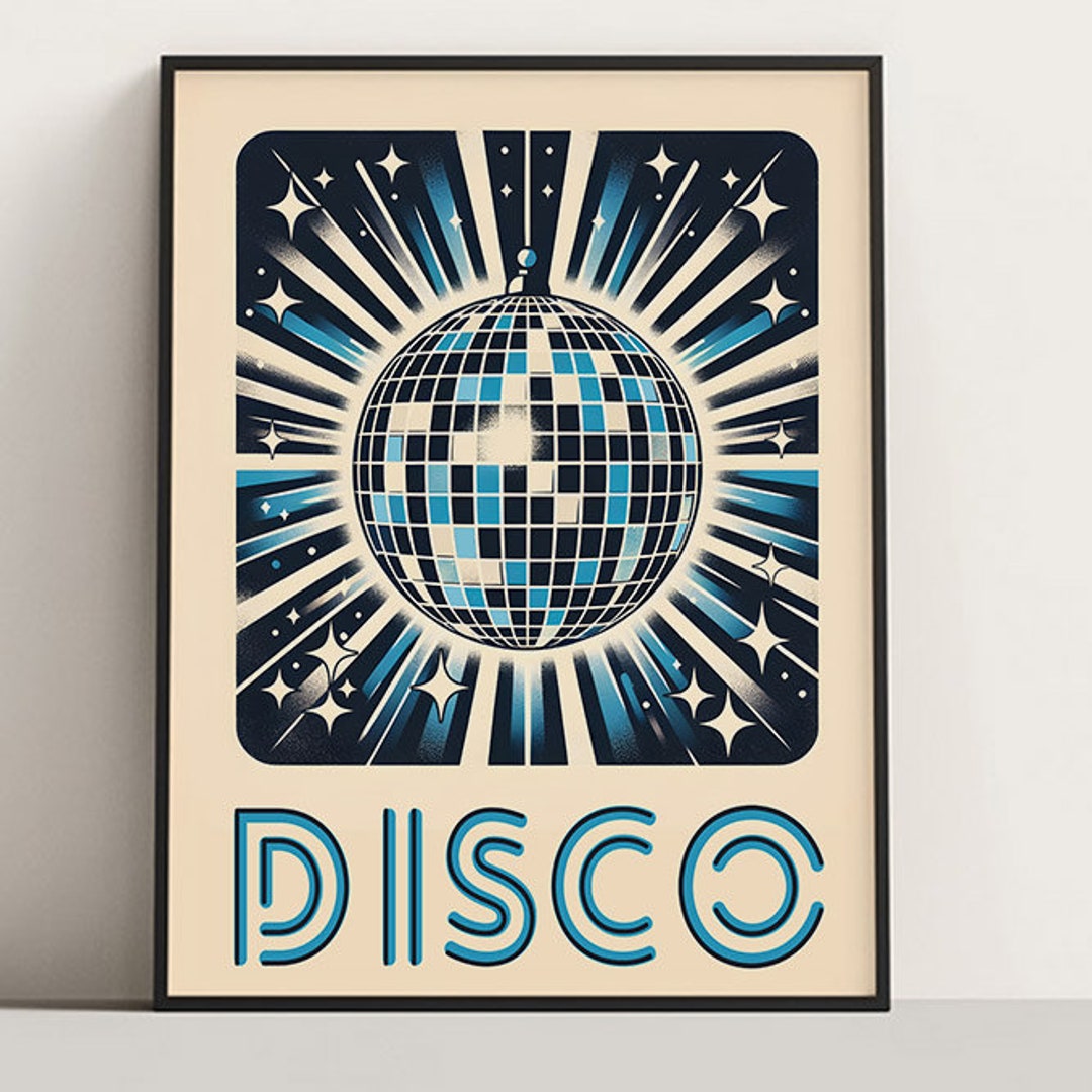 Retro Disco Poster Trendy Printable Art for Instant Download - Etsy