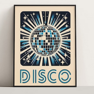 Retro Disco Poster Trendy Printable Art for Instant Download - Etsy