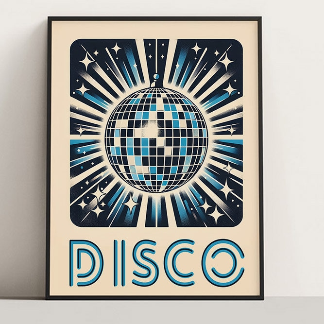 Retro Disco Poster - Trendy Printable Art for Instant Download - Etsy