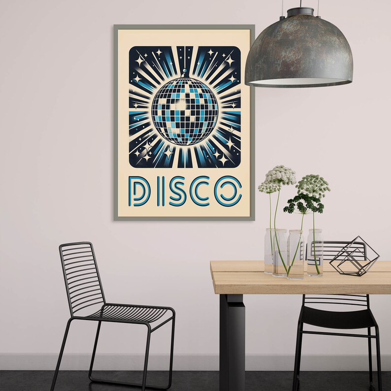 Retro Disco Poster - Trendy Printable Art for Instant Download - Etsy