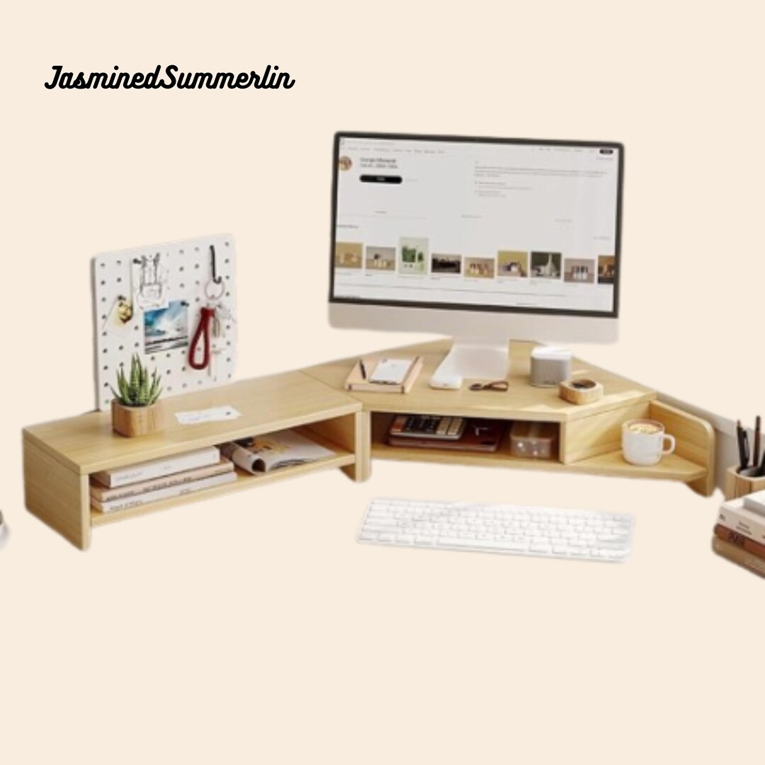 Corner Monitor Stand Office Desk Computer Riser Desk - Etsy