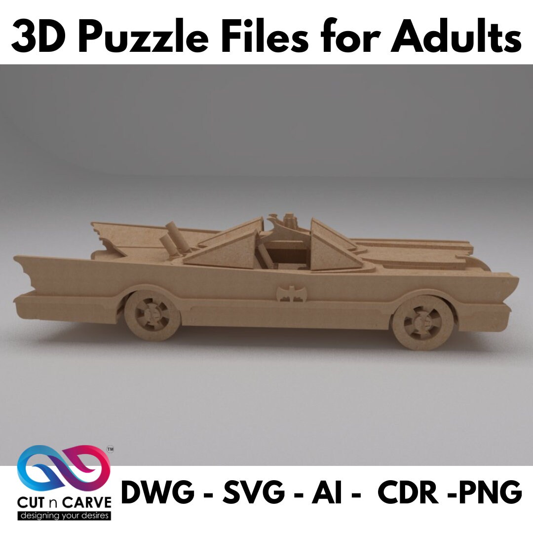 Batmobile 3D Puzzle: CNC Laser Cut Dateien (Digitaler Download) - Etsy.de
