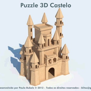 Castle 3D Puzzle CNC, Laser Cut & Cricut Files EPS Dxf Svg Pdf File for ...