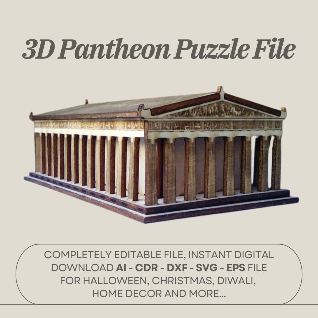 Pantheon 3D Puzzle: DIY Architectural Model (digital Download) - Etsy