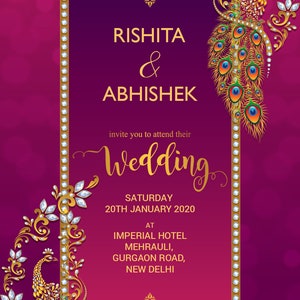 Customizable Wedding Card Template Digital Download PSD & AI Formats ...