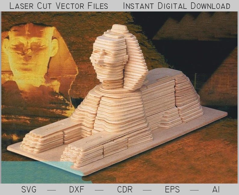 3D Sphinx Puzzle File | CNC Laser Cut Model (digital Download) - Etsy