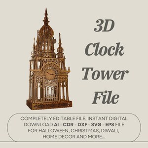 3D Clock Tower Puzzle File: Laser Cut CNC Model (digital Download) - Etsy
