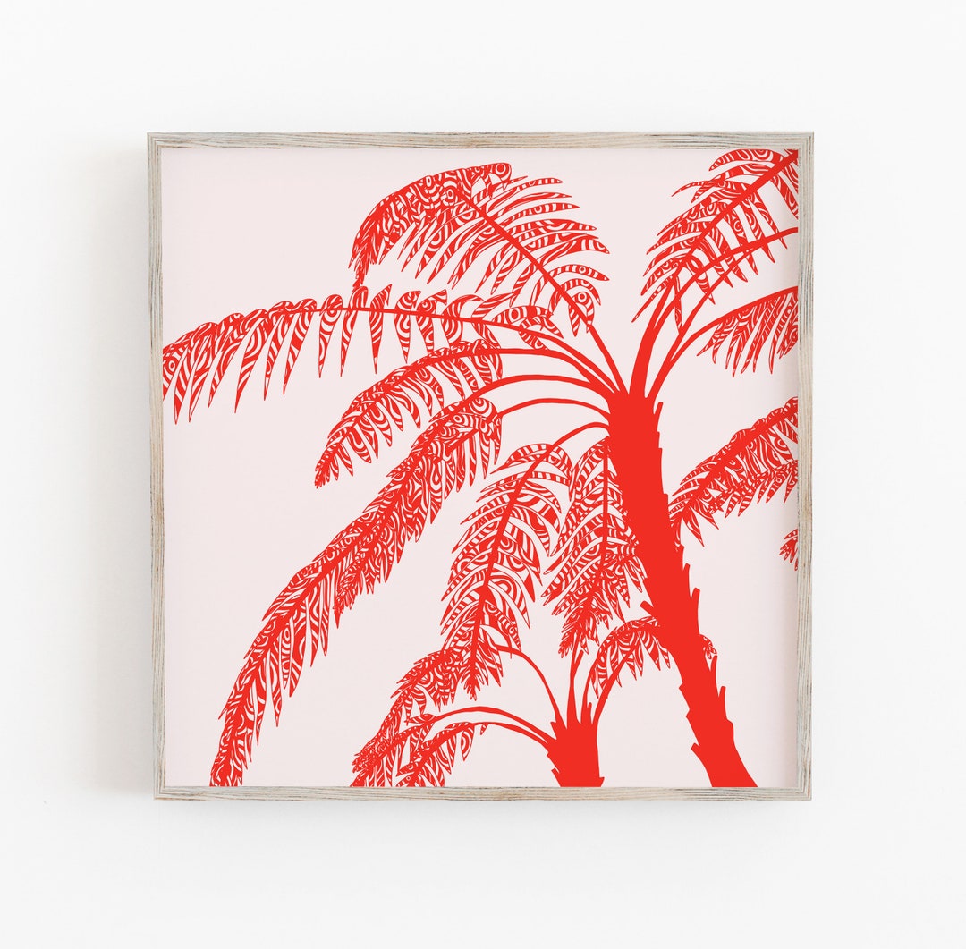 Square Jungle Ferns Illustration Art Print Available in Multiple Colors ...