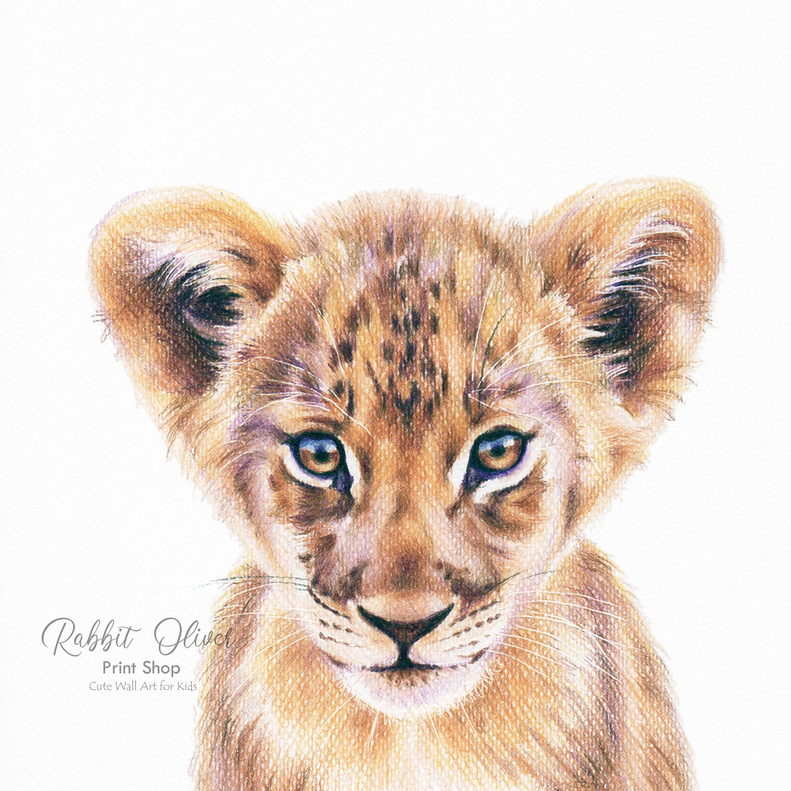 Lion Print, Lion Family Wall Art, Lions Drawing 3 Piece Wall Art ...