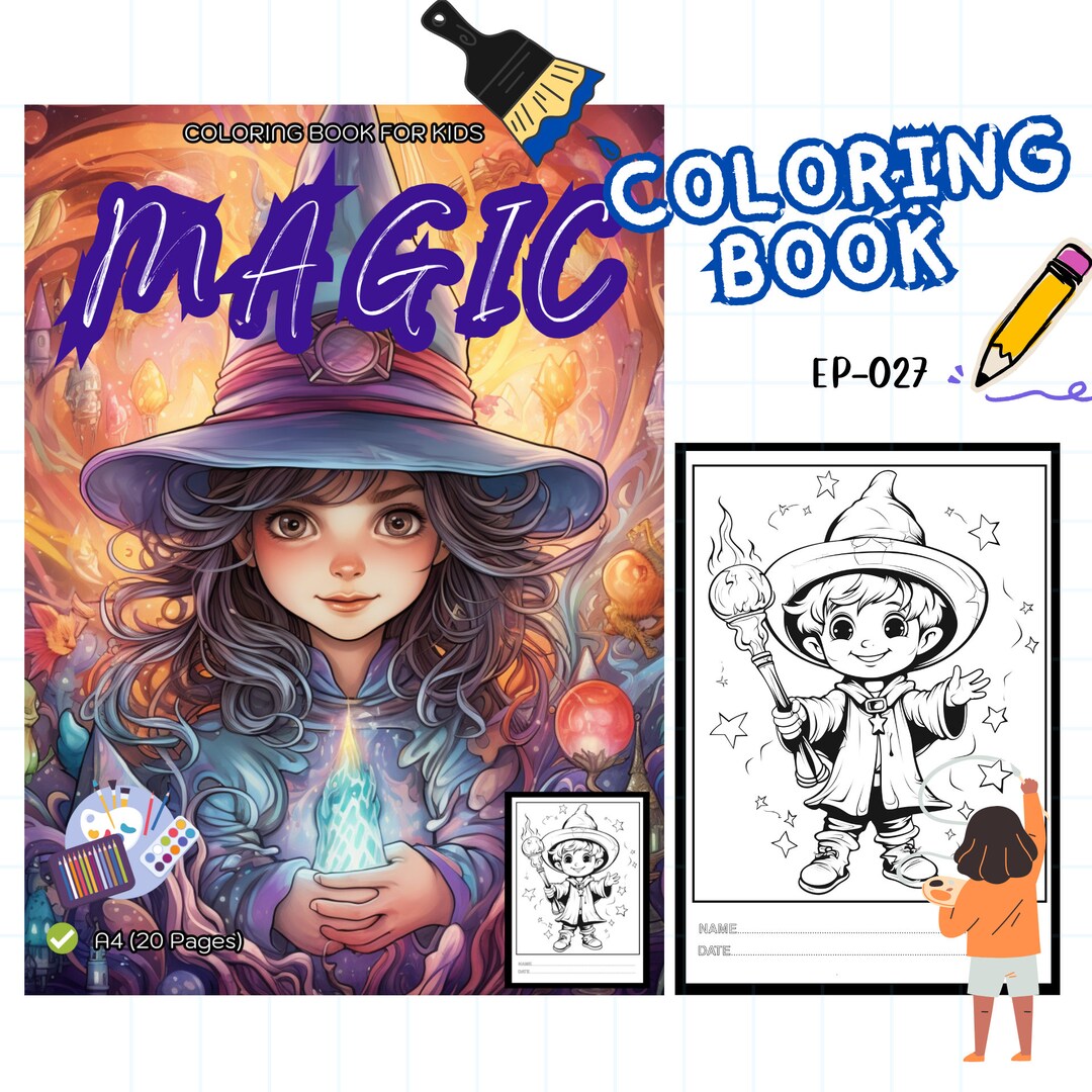 20 Pages Coloring Book for Kids EP-028 MAGIC - Etsy