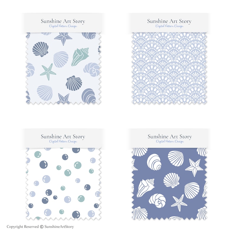 Simple Sea Shells Repeat Pattern Beach Coastal Pattern Scallop Geo ...