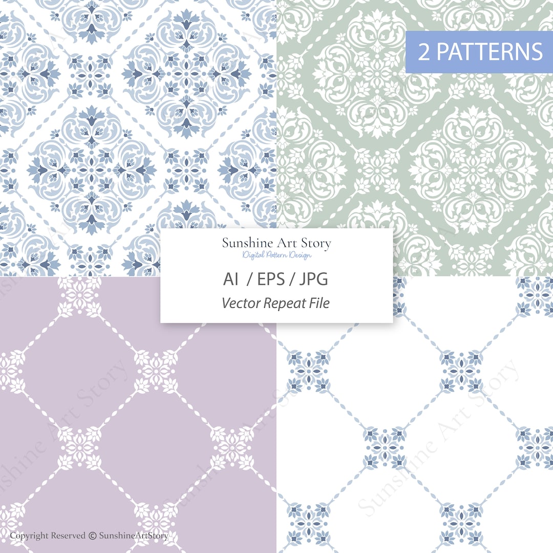 Medallion Pattern Damask Pattern Traditional Design Vector Repeat ...