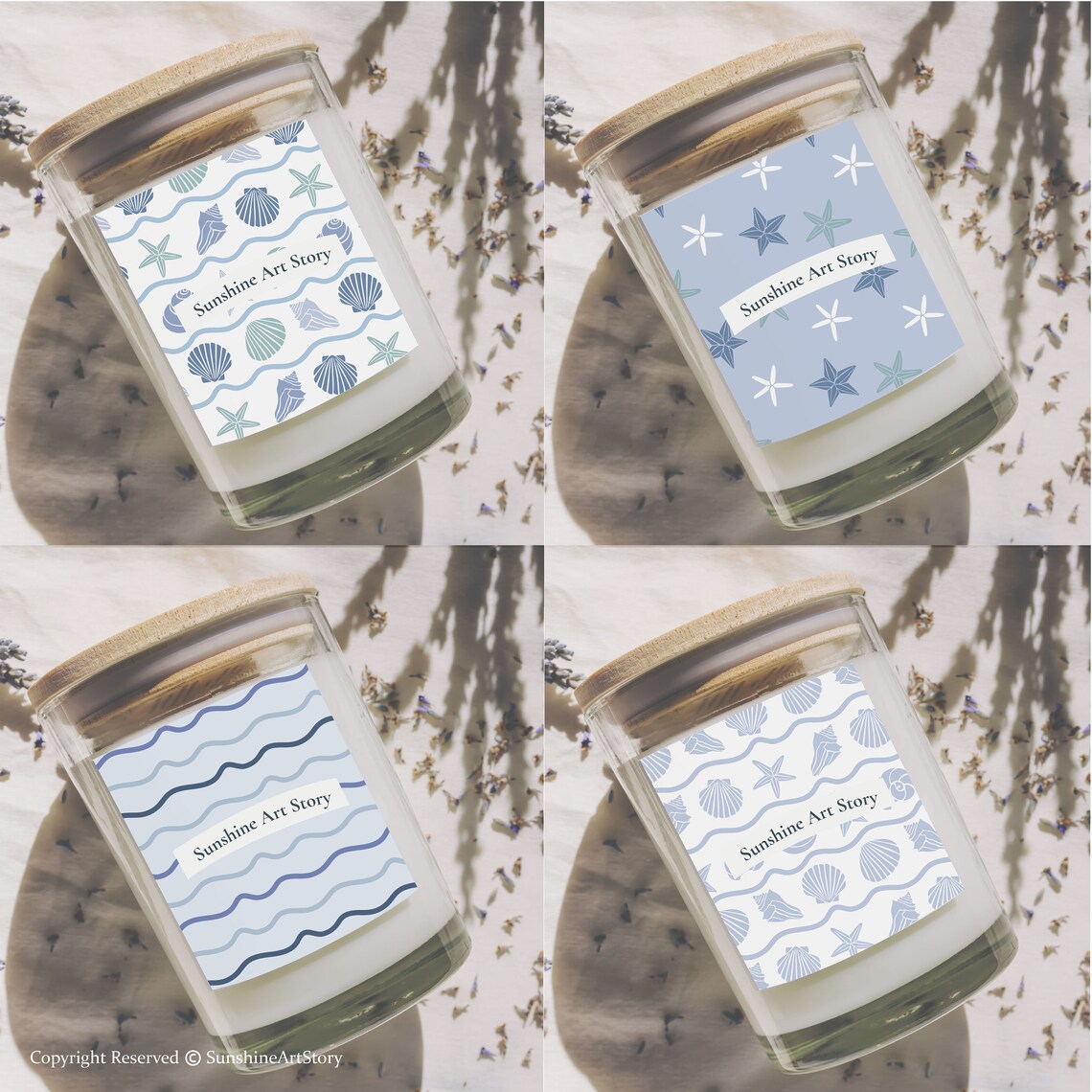 Simple Sea Shells Repeat Pattern Beach Coastal Pattern, Starfish, Wave ...