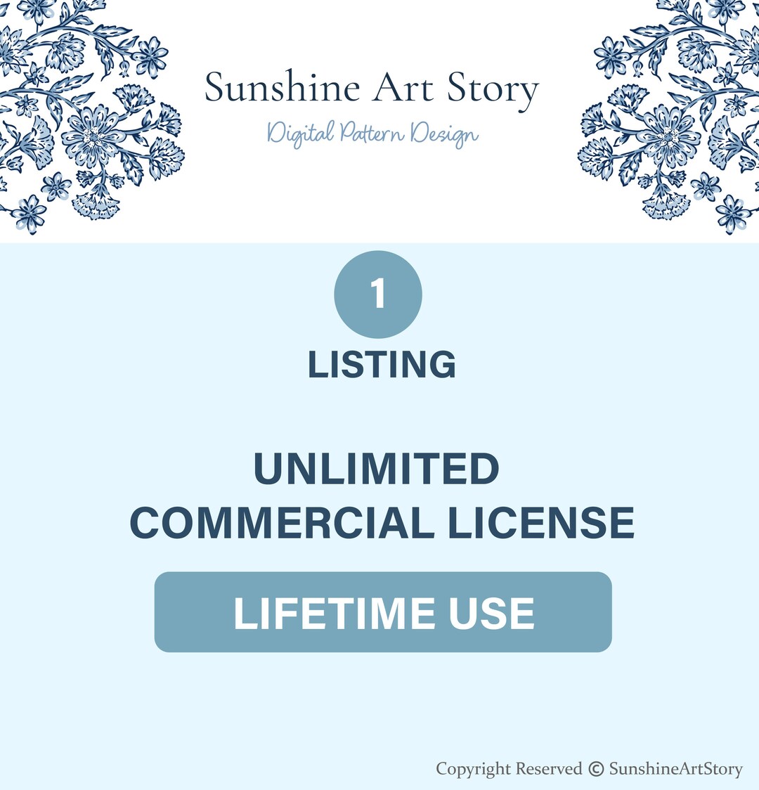 Unlimited Commercial License Use_one Listing Artworks - Etsy