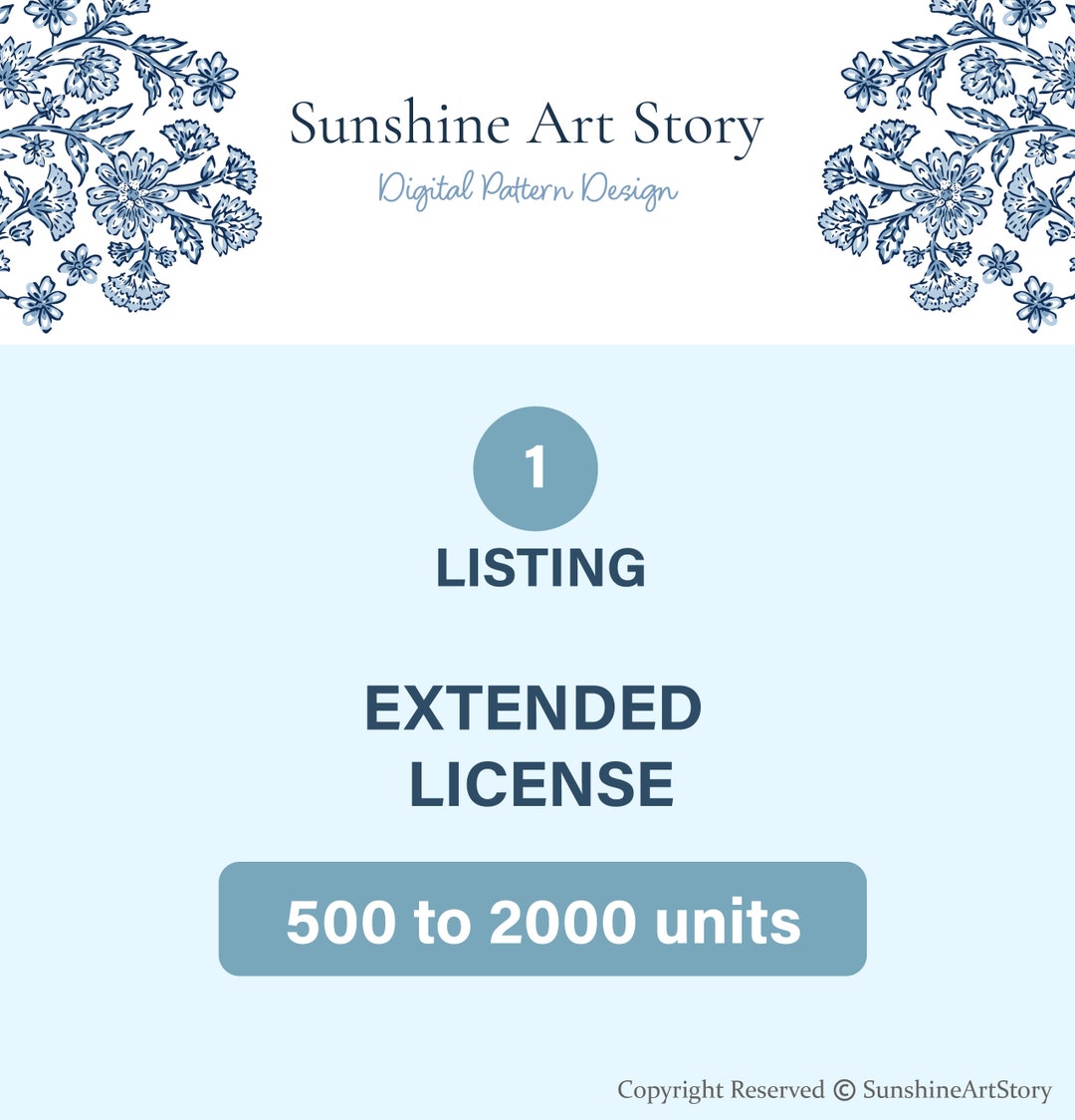 Extended Commercial License From 500 to 2000 Units_one Listing Artworks ...
