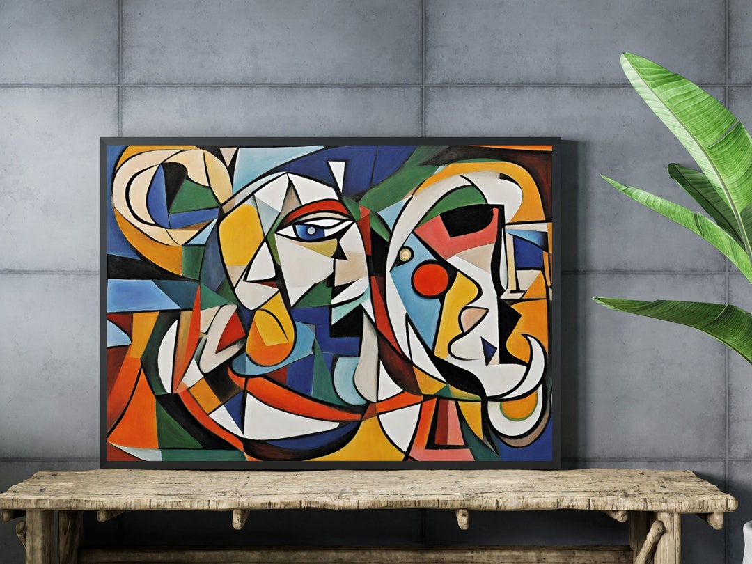 Picasso Inspired Art, Modern Wall Decor, Cubism Portrait Print ...