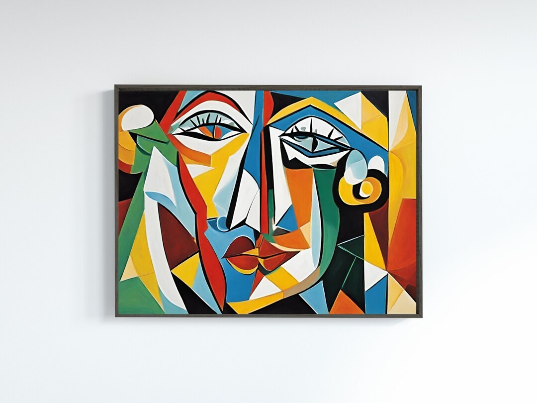 Inspired by Picasso's Art of the Face, Cubist Style, Modern Wall Print ...