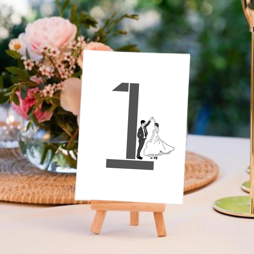 Digital Table Number,printable Table Numbers, Bride and Groom Table ...