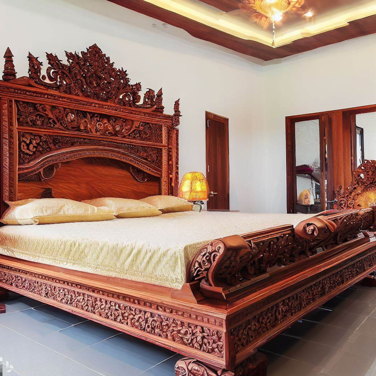 Full Carved Bed Premium Quality Teakwood 100% Handmade - Etsy