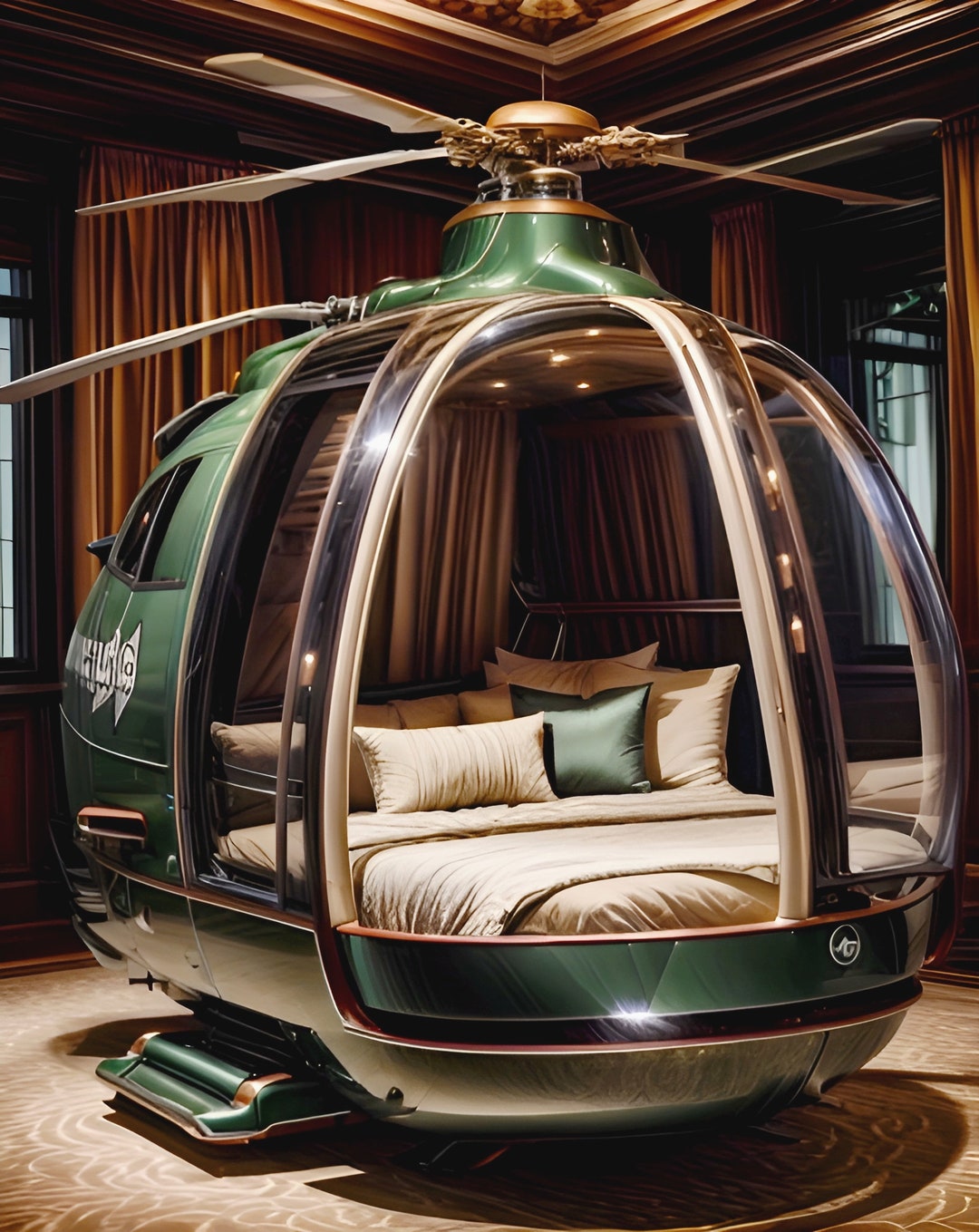 Ultra Premium Helicopter Bedbed for Kids and Adults Handcrafted ...