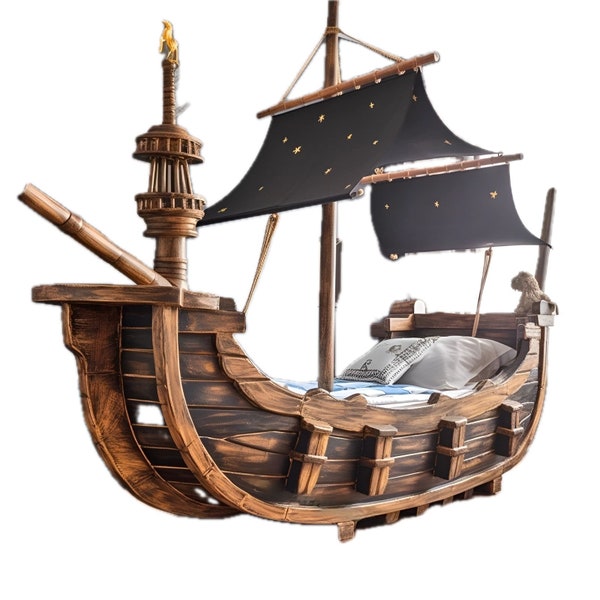 Wooden Pirate Ship Bed - Etsy